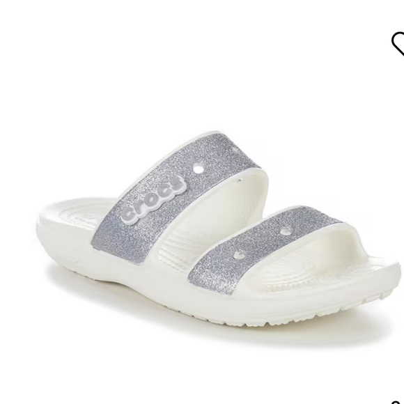 CROCS | Shoes | Crocs Classic Glitter Ii Sandals Womens 6 M4 White ...